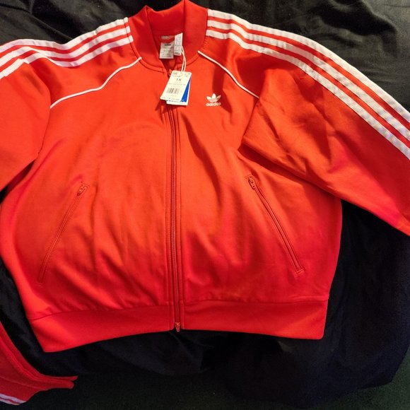 adidas | Jackets & Coats | Red Adidas Adicolor Classics Sst Track ...
